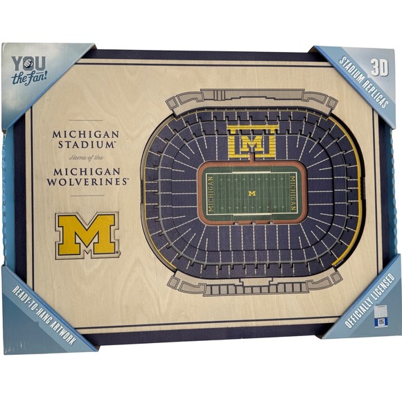 YouTheFan! | Wall Decor | Michigan Stadium 3d Stadium Replica Wood Big ...